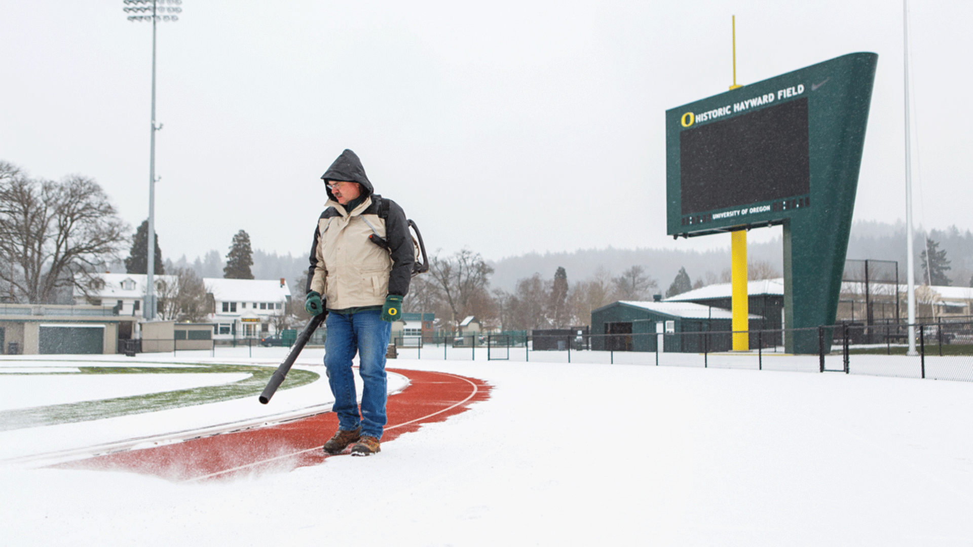 track and field snow removal